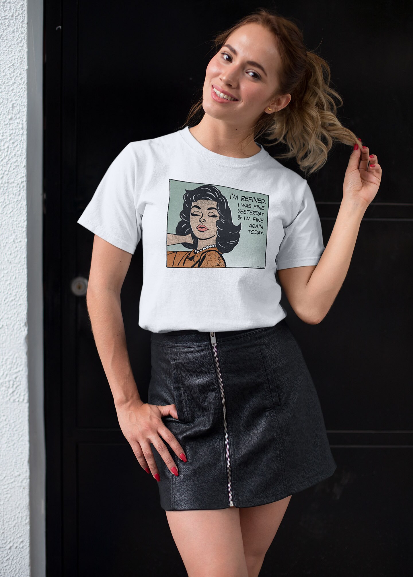 Funny Retro Style Comic Book Pop Art I'm Refined Pop Cotton Unisex Tee ...