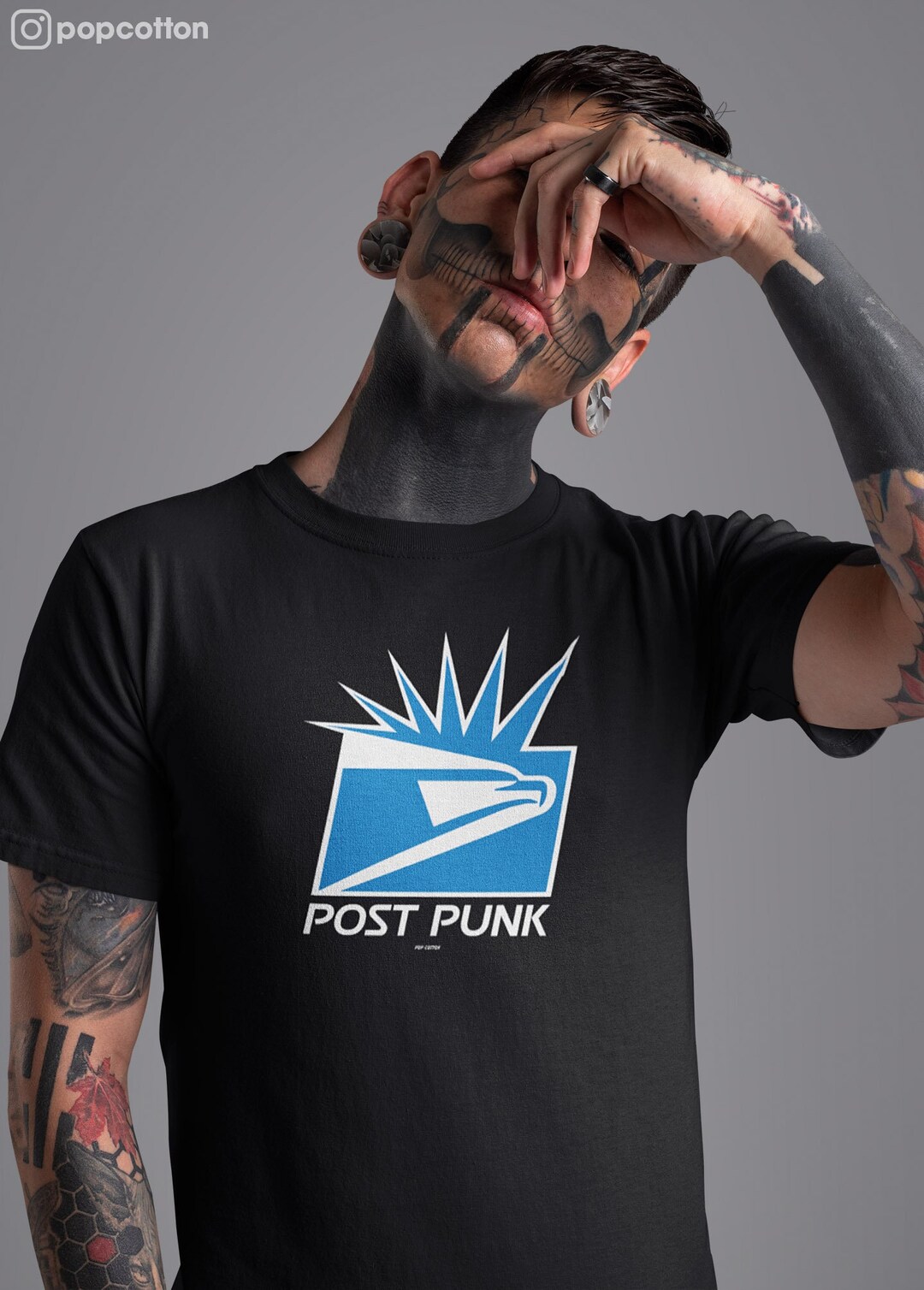 Funny Post Punk Punk Rock Hair Eagle Mohawk Logo Parody Pop Cotton ...