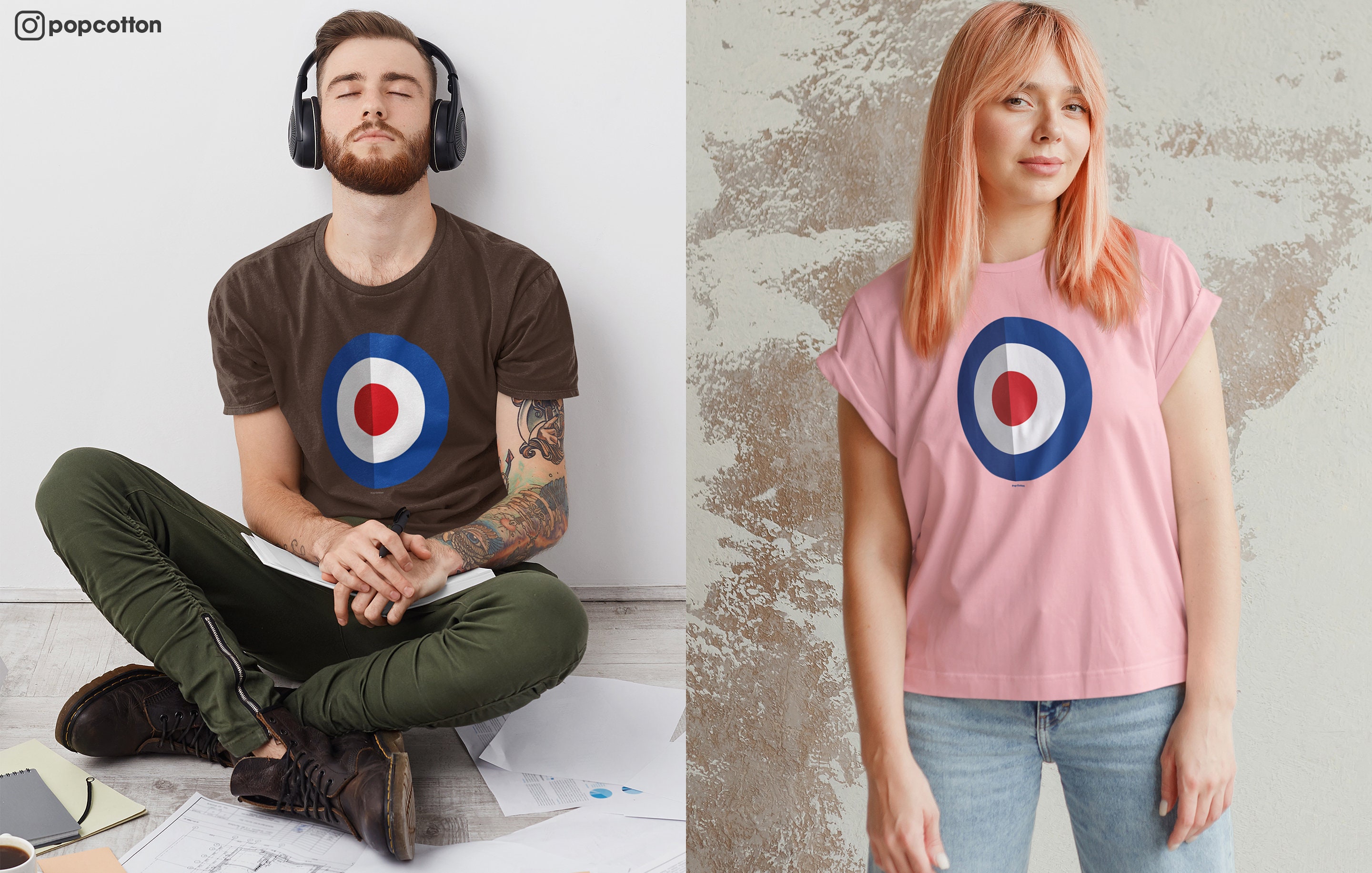 Folded 3D British 60s Mod Target Logo Pop Art RAF Roundel Symbol Pop ...