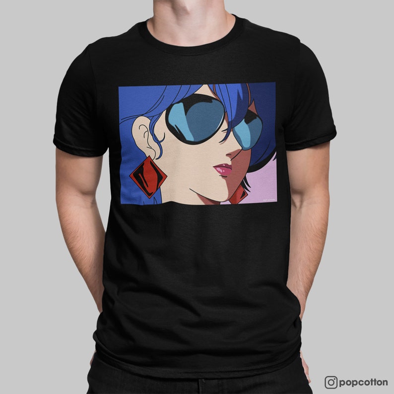 Cool 80s New Wave Anime Girl With Aviator Sunglasses Pop Cotton Unisex ...
