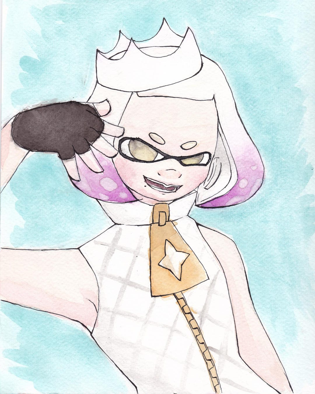 Pearl | Watercolor Print | Digital Download | Splatoon 2 | Fan Art - Etsy