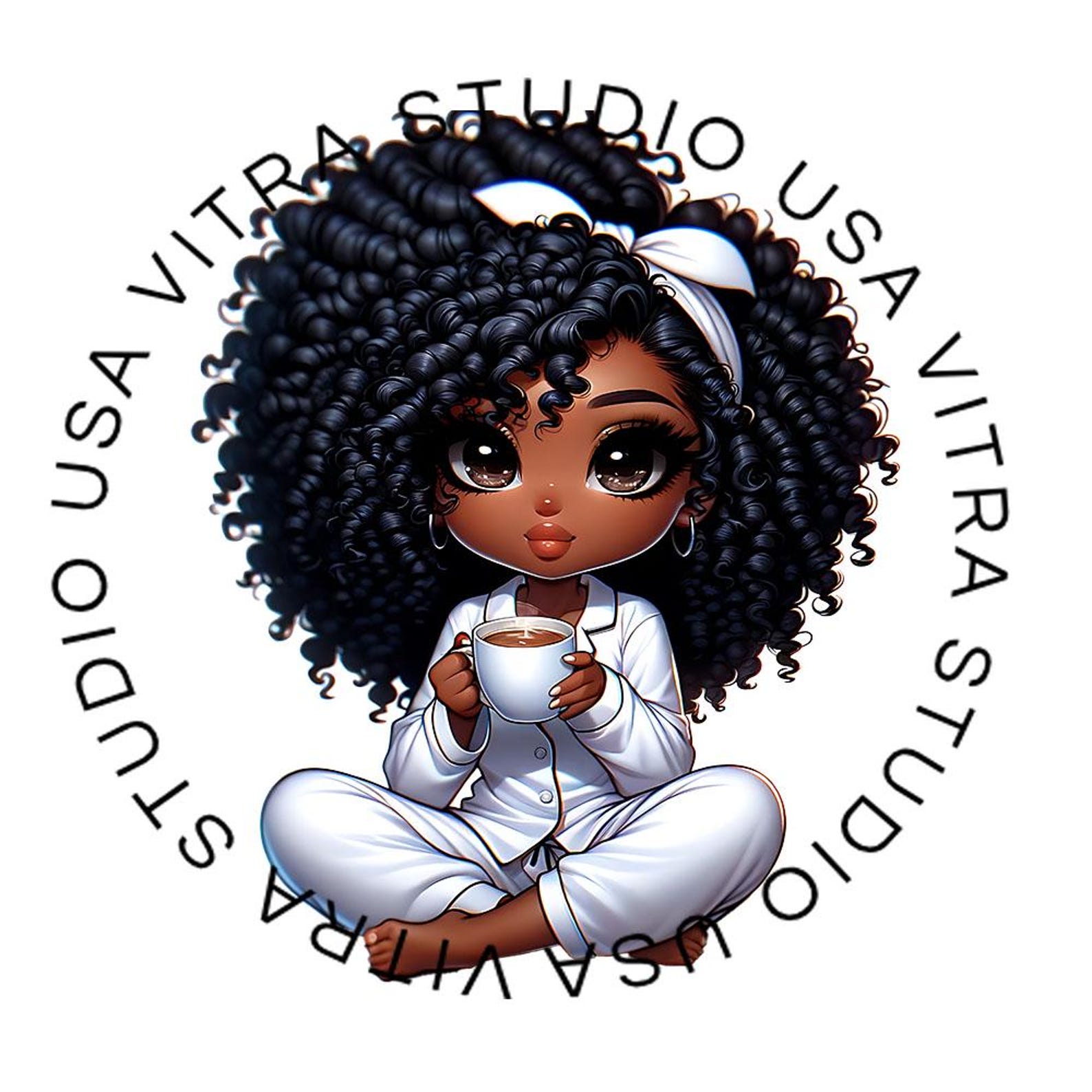 155 Kawaii Black Girl Clipart PNG Bundle, Commercial Use (V033) - Etsy