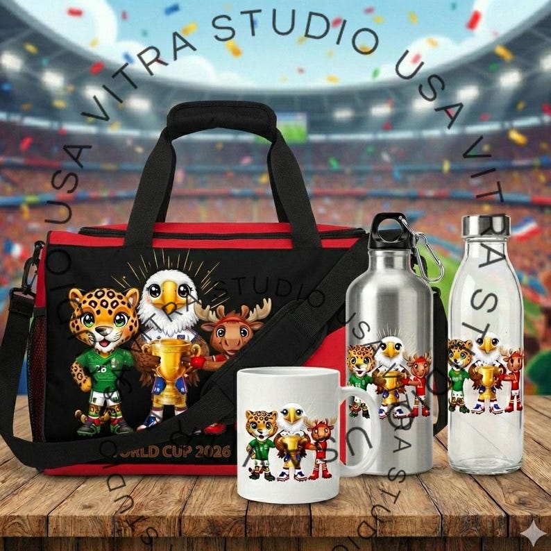 World Cup 2026 Clipart, Soccer Mascot PNG, USA Eagle Mexico Jaguar ...