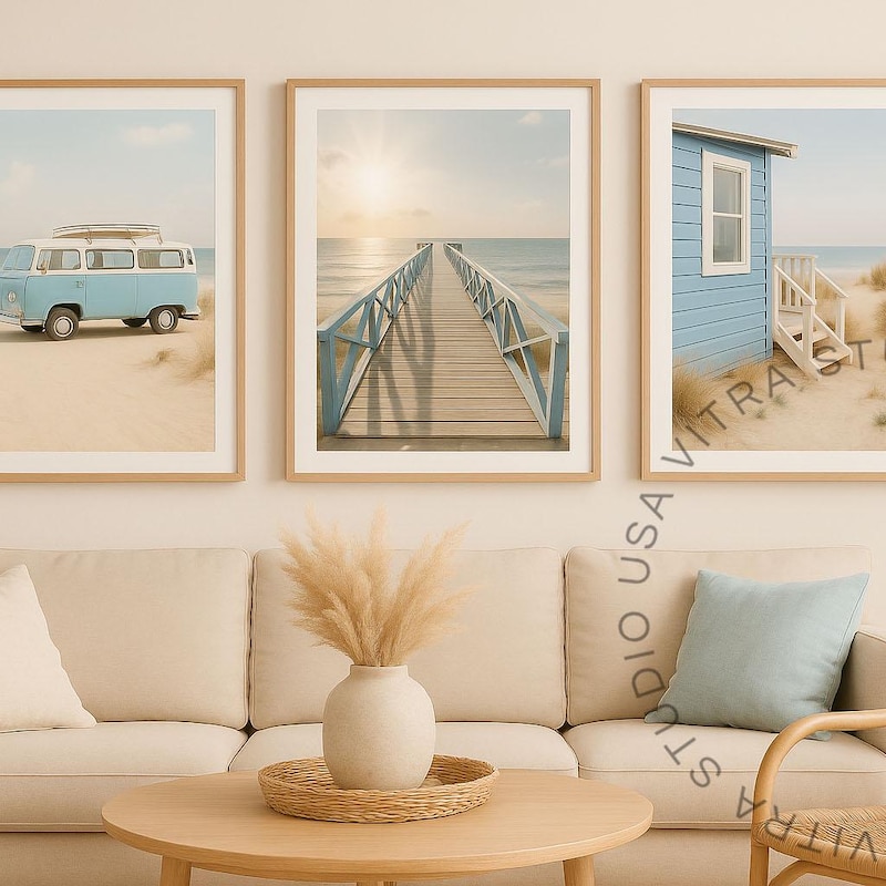 Vw Bus Coastal Print - Etsy