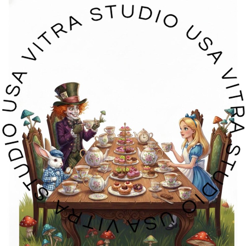 Alice in Wonderland Clipart Bundle, Mad Hatter, Queen of Hearts PNG ...
