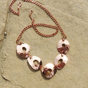 N-57 Hammered Copper Disk Necklace - Etsy