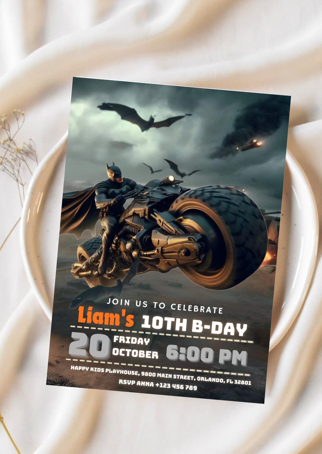 Batman Birthday Invitation | Dark Knight Party, Editable Canva Template ...