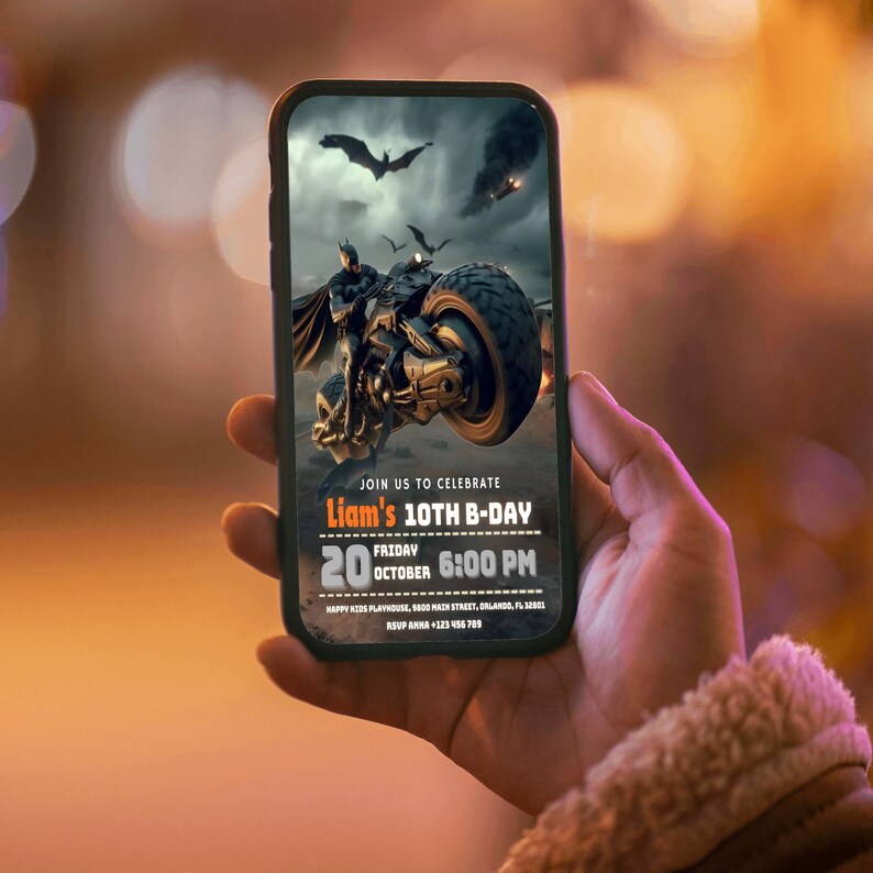 Batman Birthday Invitation | Dark Knight Party, Editable Canva Template ...