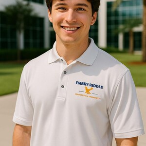 Embry-riddle University Polo Shirt: Embroidered College Apparel - Etsy