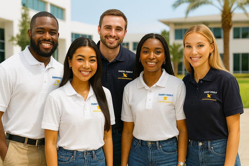 Embry-riddle University Polo Shirt: Embroidered College Apparel - Etsy