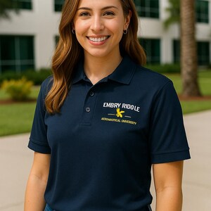 Embry-riddle University Polo Shirt: Embroidered College Apparel - Etsy