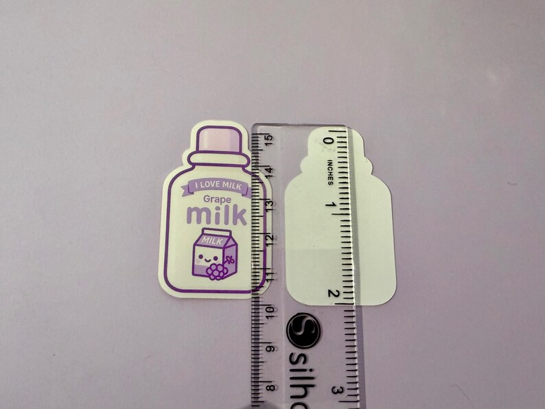 Kawaii Grape Milk Jug Sticker Cute Purple Aesthetic Vinyl Sticker ...