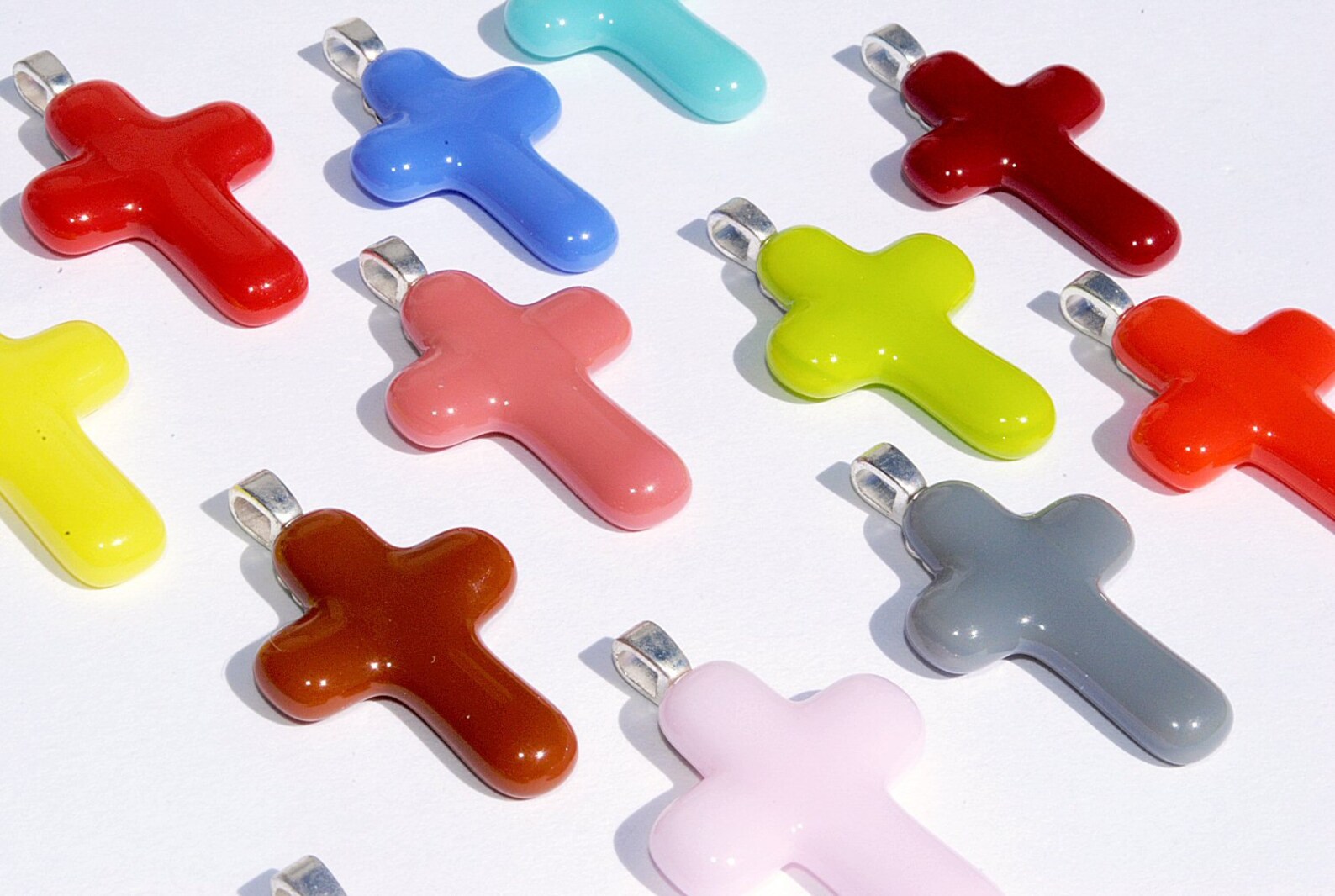 Youth Cross Pendant, Fused Glass Jewelry, Glass Pendant, Jesus Christ ...