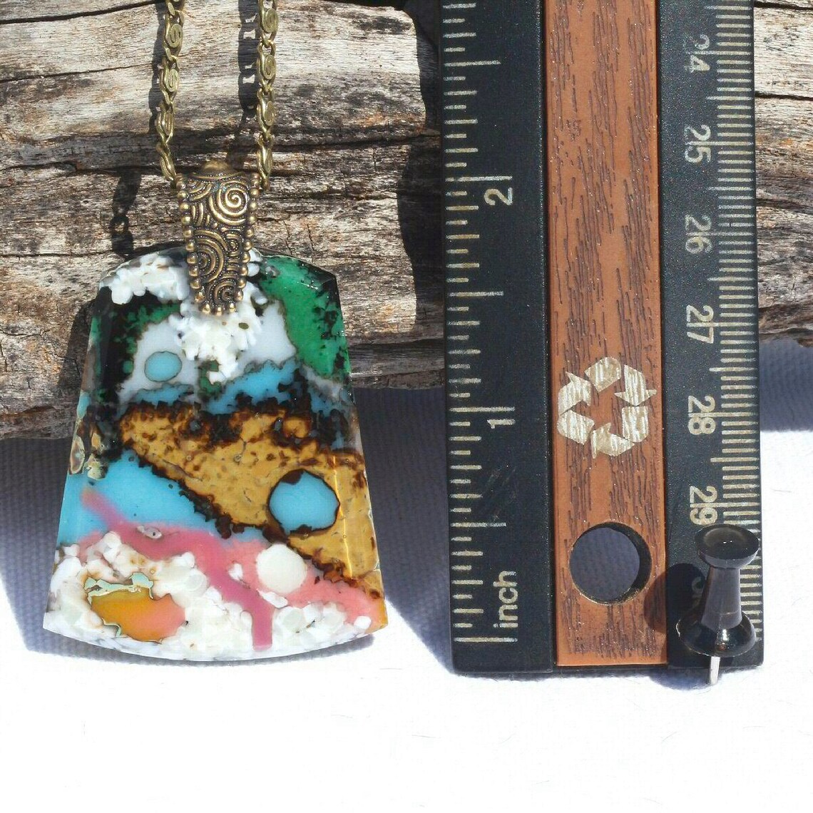 Fused Glass Pendant, Fused Glass Jewelry, Organic Stone Agate Look ...