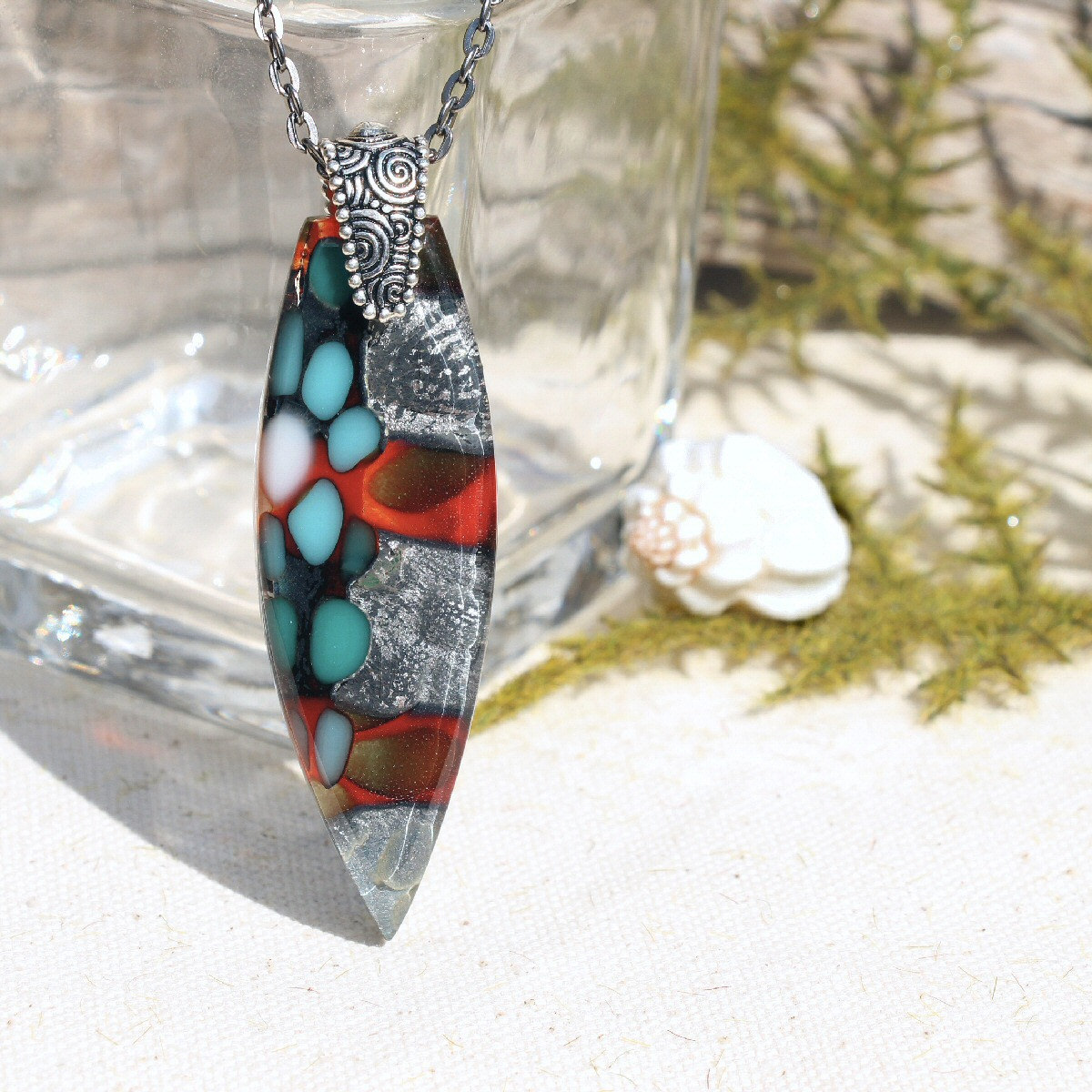 Fused Glass Jewelry Fused Glass Pendant Unique Pendant - Etsy