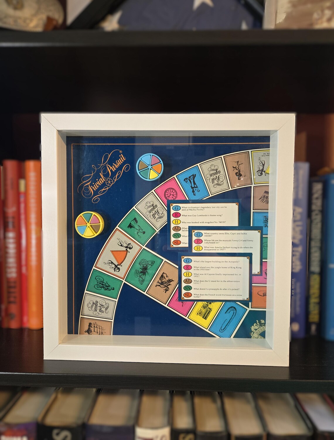 Vintage Trivial Pursuit Shadow Box: 1980s Game Night Art Display - Etsy