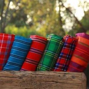Maasai Shuka,throw Blanket,african Inspired Wrap/scarf,red & Black ...