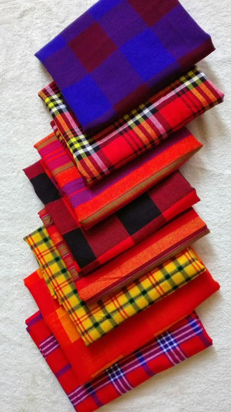 Maasai Shuka,throw Blanket,african Inspired Wrap/scarf,red & Black ...