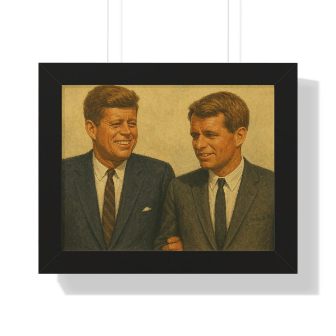 Framed JFK & Bobby Kennedy Poster: Vintage Political History Decor - Etsy
