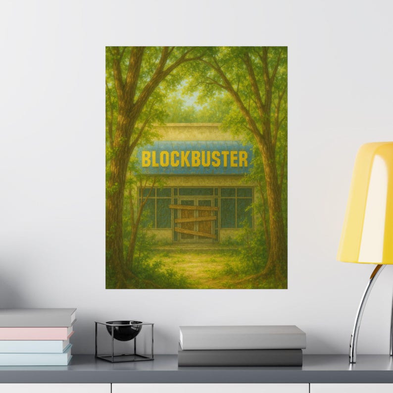 Abandoned Blockbuster Storefront Poster: 90s Nostalgia Art Print - Etsy