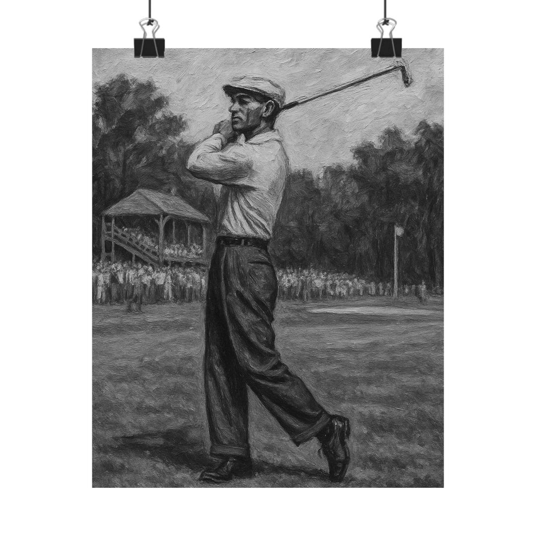 Ben Hogan Timeless Swing, Vintage Oil-style Golf Art Print, Matte ...