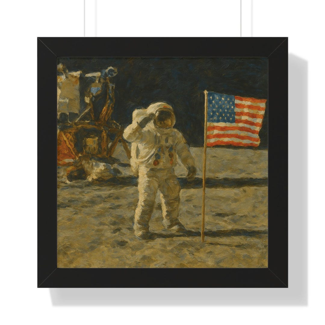 Apollo 11 Moon Landing Art Print: Vintage NASA Space Poster - Etsy