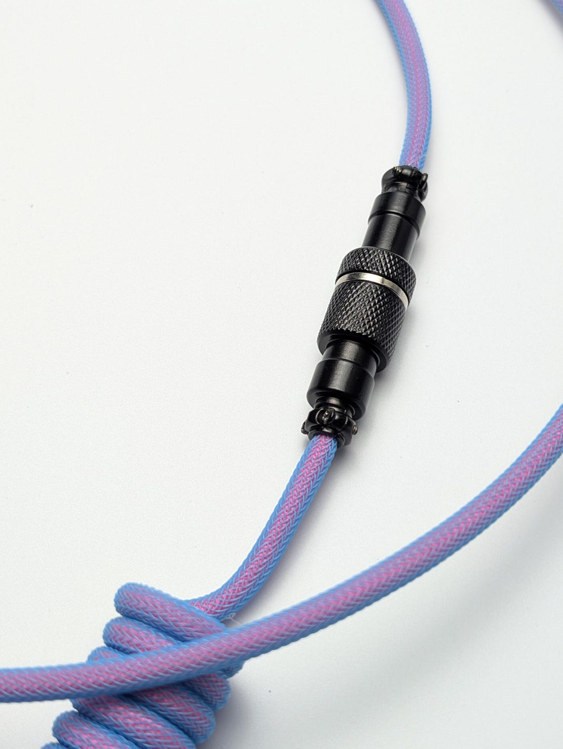 Custom Coiled USB-C Keyboard Cable: Black & 'laser' Pink/blue - Etsy