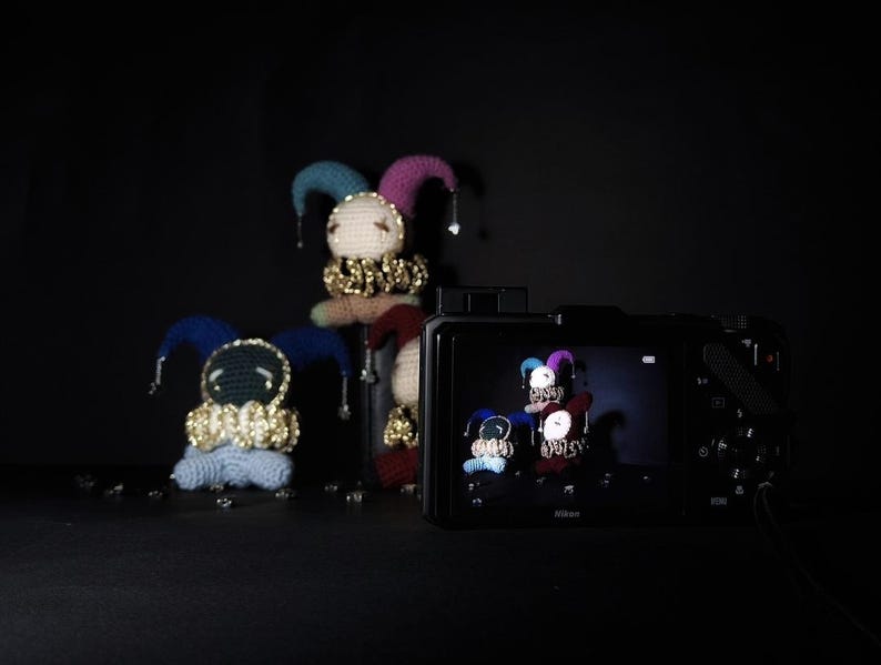 Handmade Crochet Jester Plushie, Custom Whimsical Amigurumi Clown Doll ...