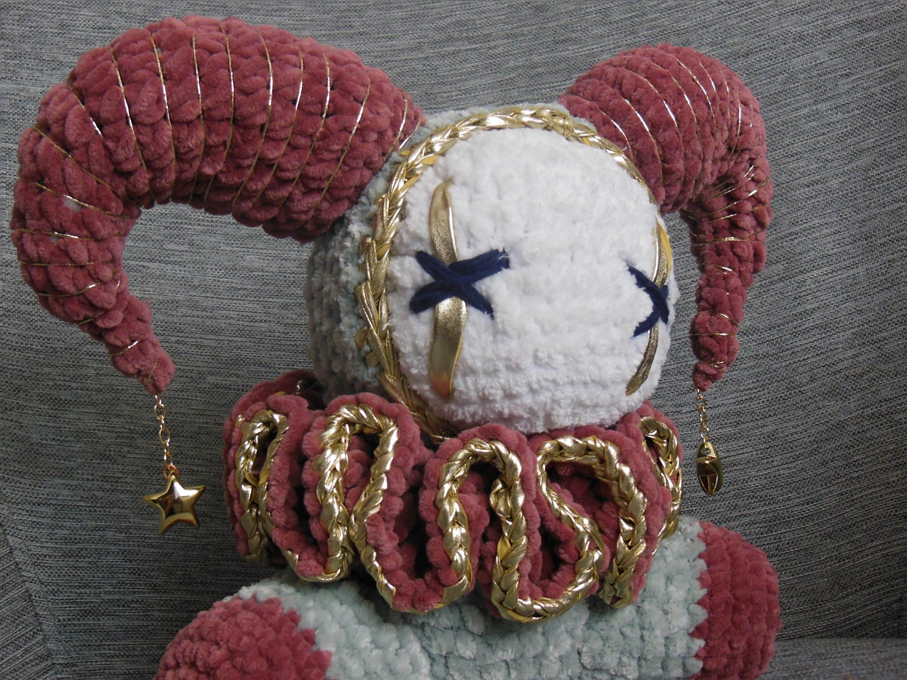 Custom Crochet Jester Plushie - Creepy Cute Handmade Clown Doll, XL ...