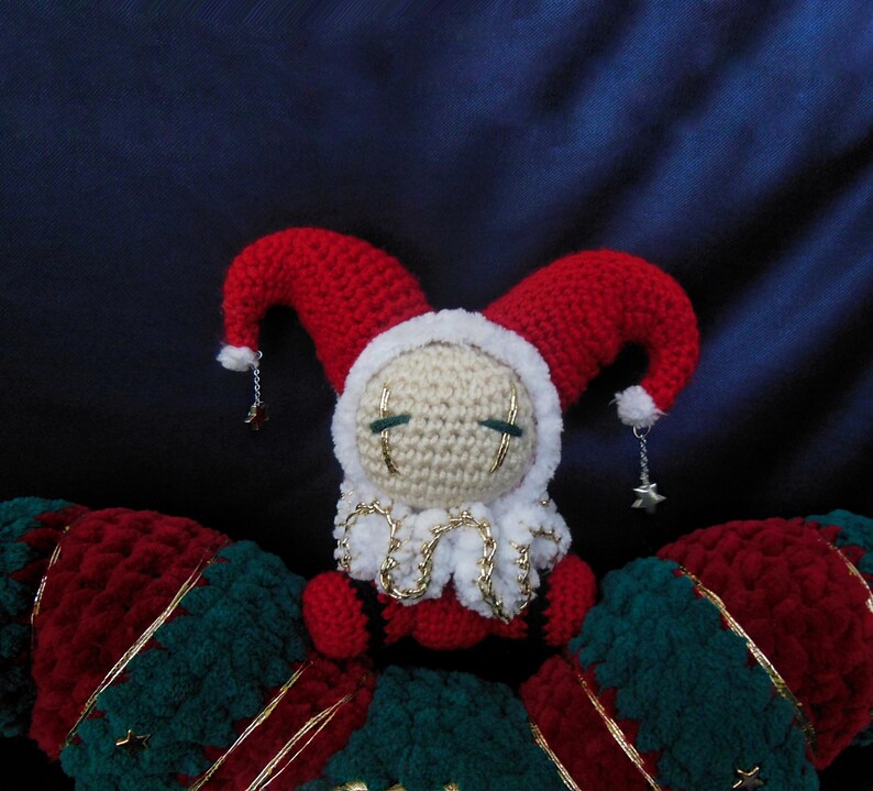 Handmade Crochet Jester Plushie, Custom Whimsical Amigurumi Clown Doll ...