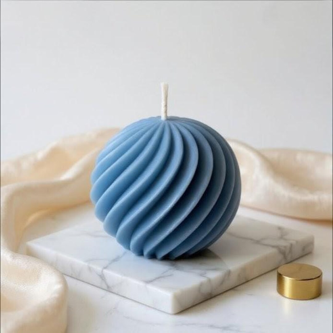 Spiral Ball Soy Wax Candle Decorative Sphere Modern Minimalist Scented ...
