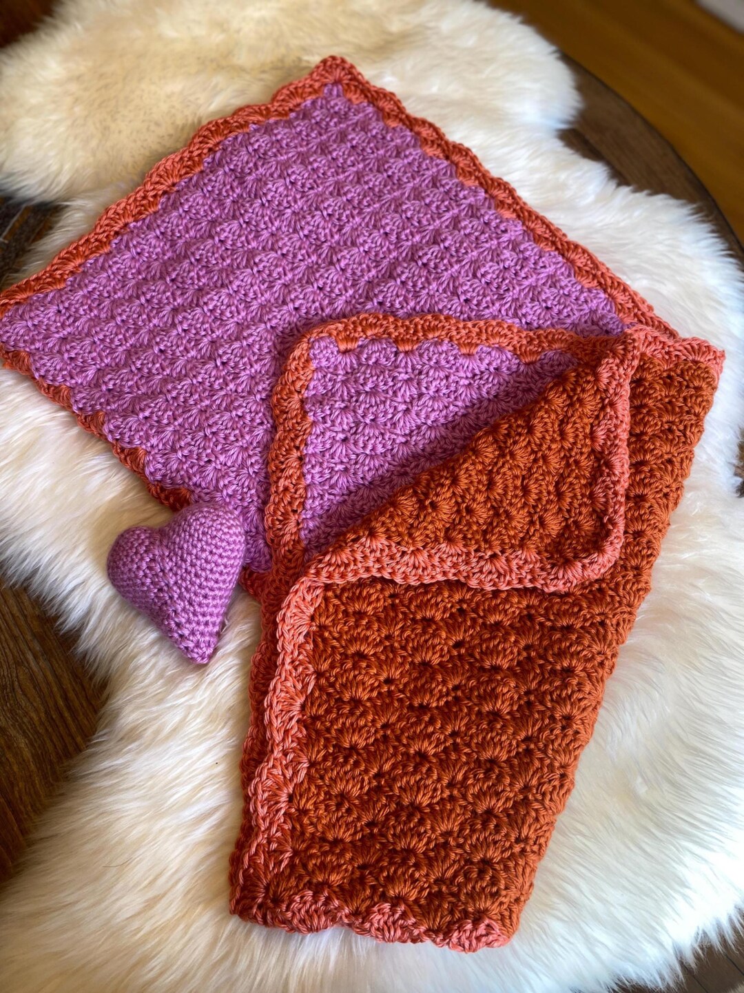 Handmade Crochet Baby Blanket: Rothko Inspired Design With Heart - Etsy