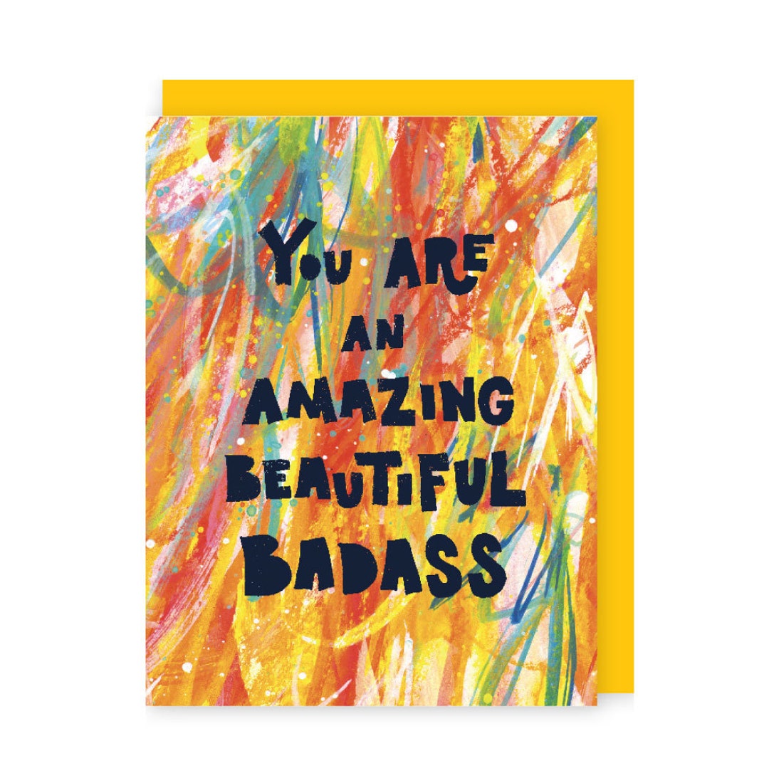 Amazing Badass Card, Funny Love Card, Sassy, Clever Girl, Woman Badass ...