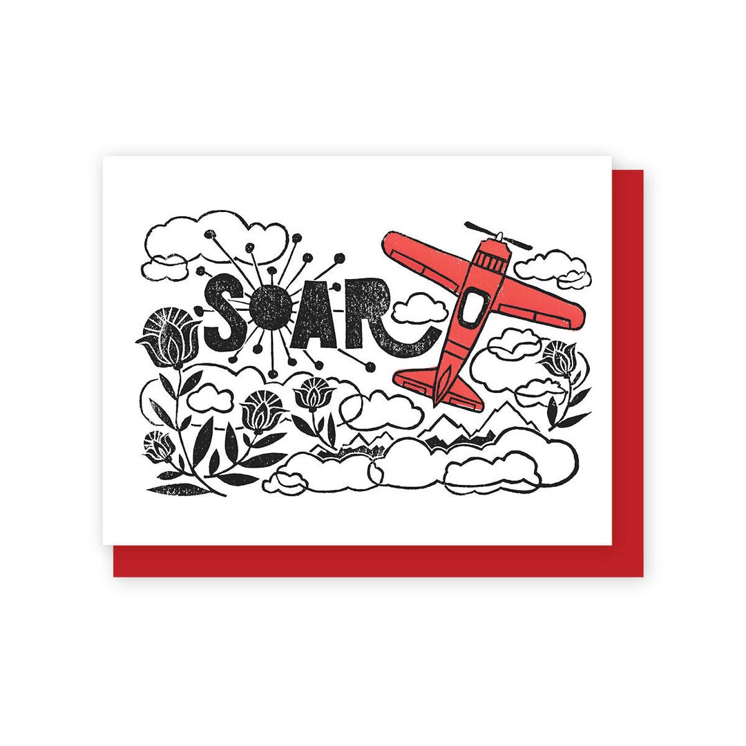 Soar Card, Airplane Aviation Card, Pilot Graduation Card Travel ...