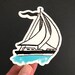 Sailboat Sticker, Sail Away Boat Sticker, Nautical Sailboat Decor ...