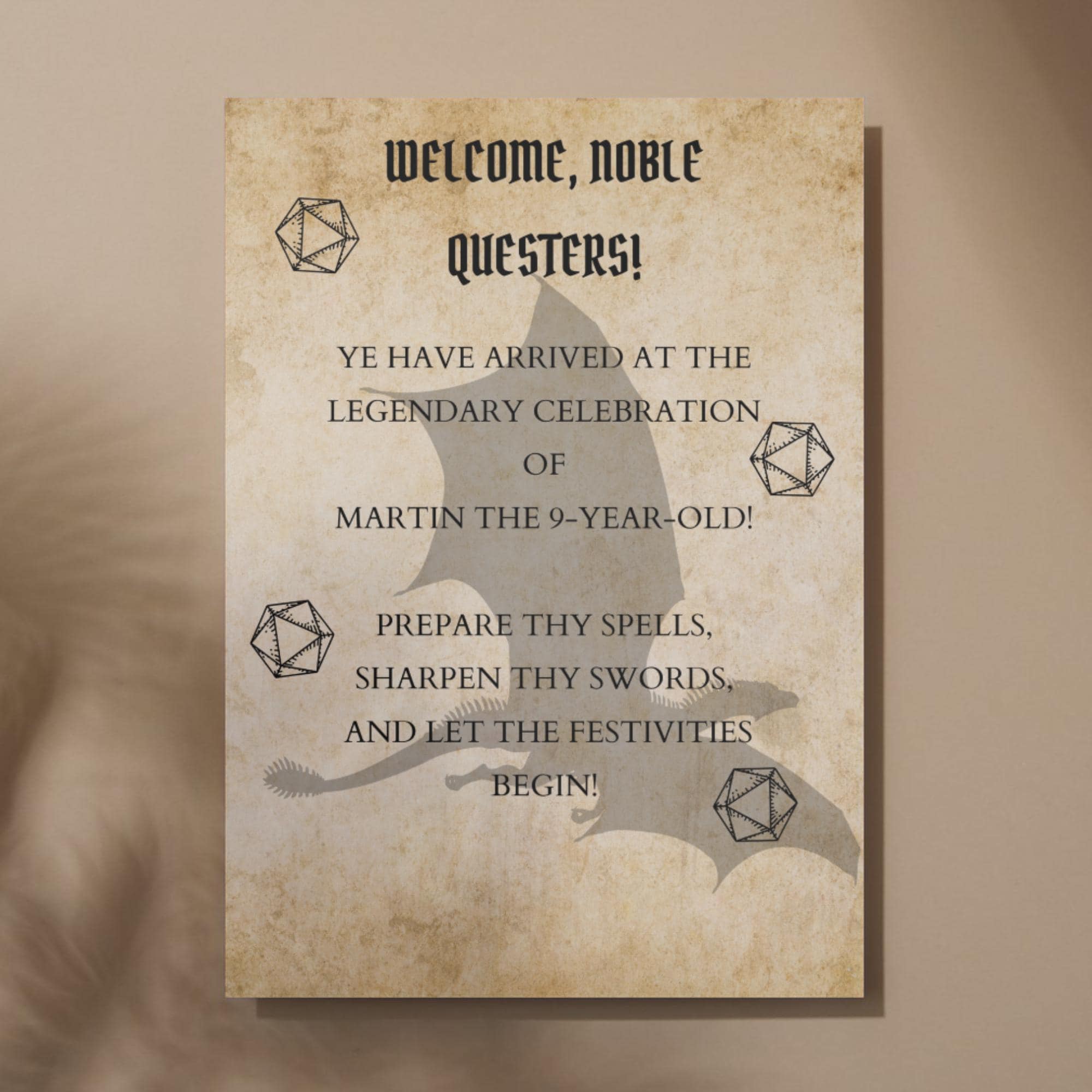 Editable DND Welcome Sign: Dungeons & Dragons Party Decor (canva ...