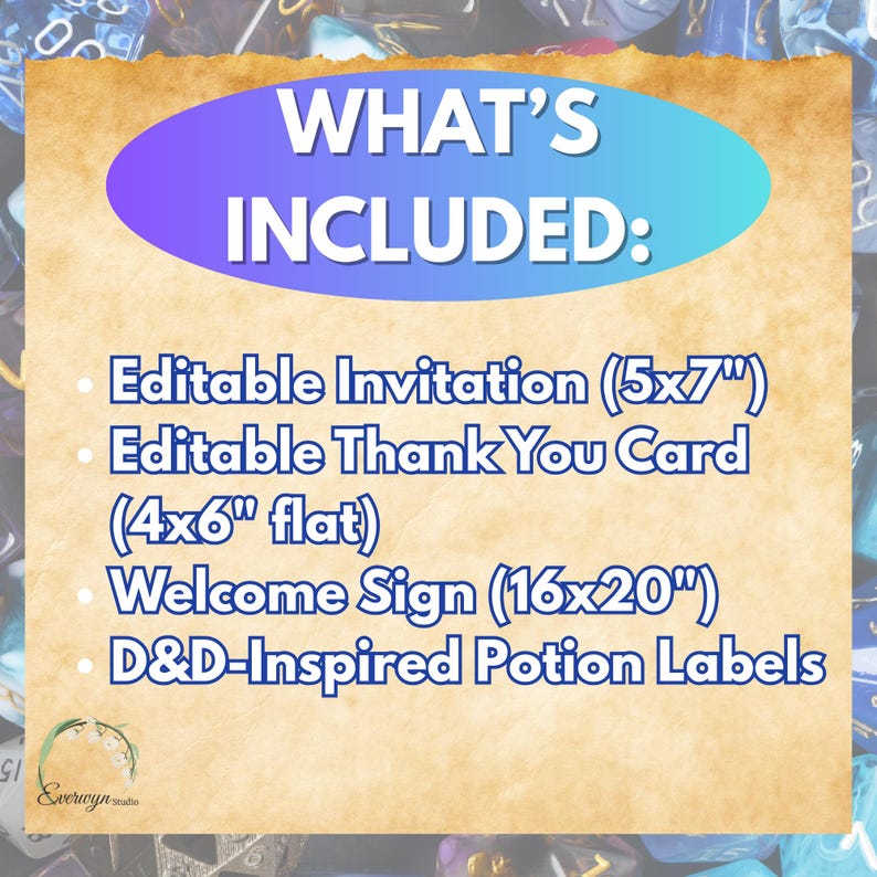 Dungeons & Dragons Birthday Party Kit: Editable Dnd Invitation, Sign ...