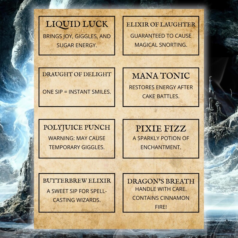 Magic Potion Labels | Halloween Printable Wizard Bottles | Editable ...