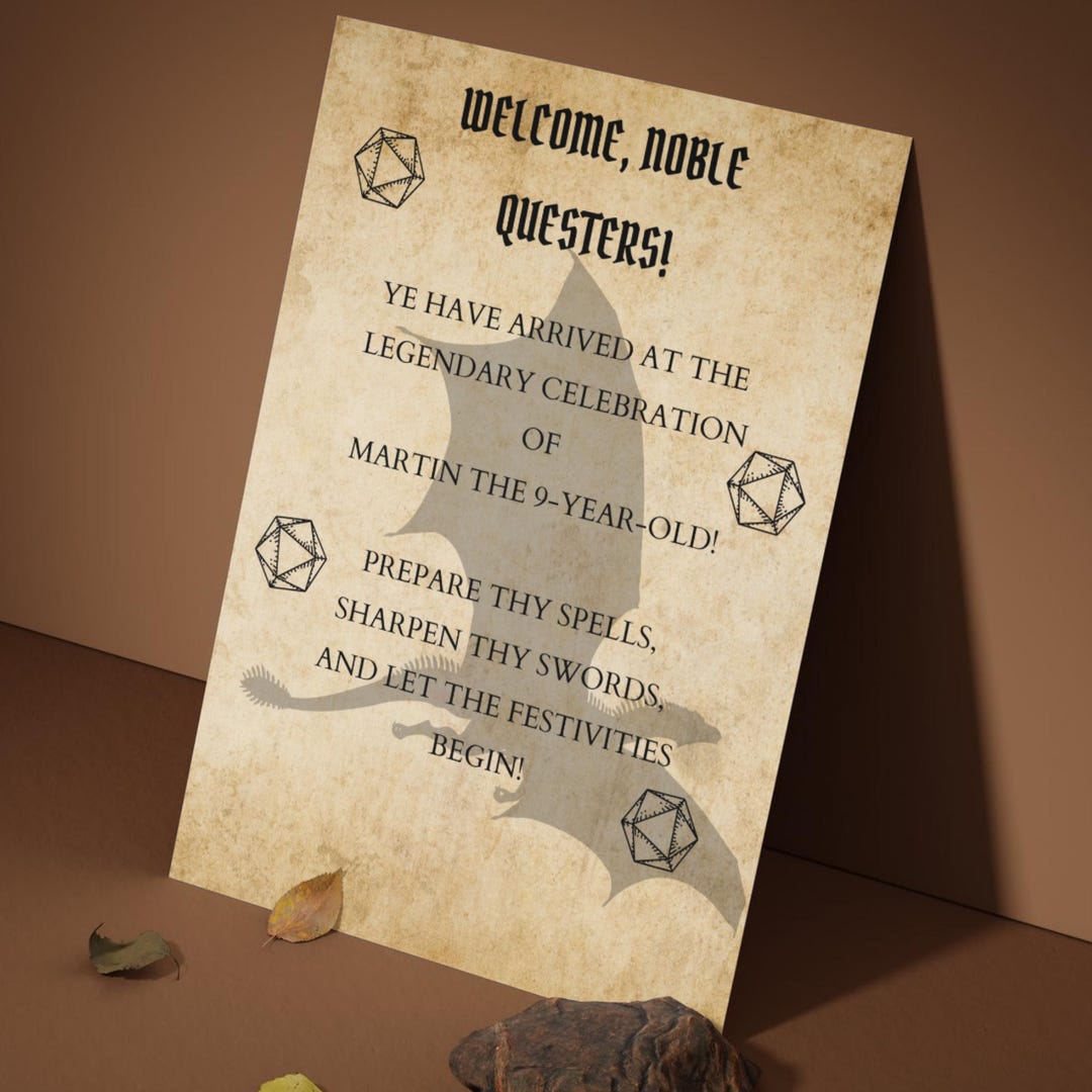 Editable DND Welcome Sign: Dungeons & Dragons Party Decor (canva ...