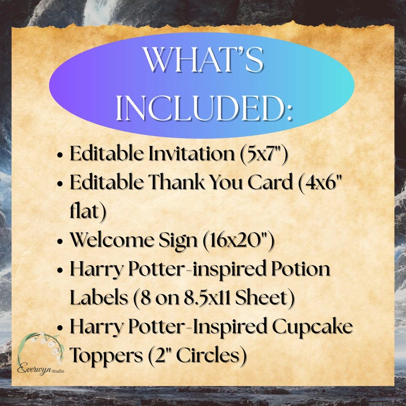 Ultimate Wizard Birthday Kit | Harry Potter Party Printables, Potion ...