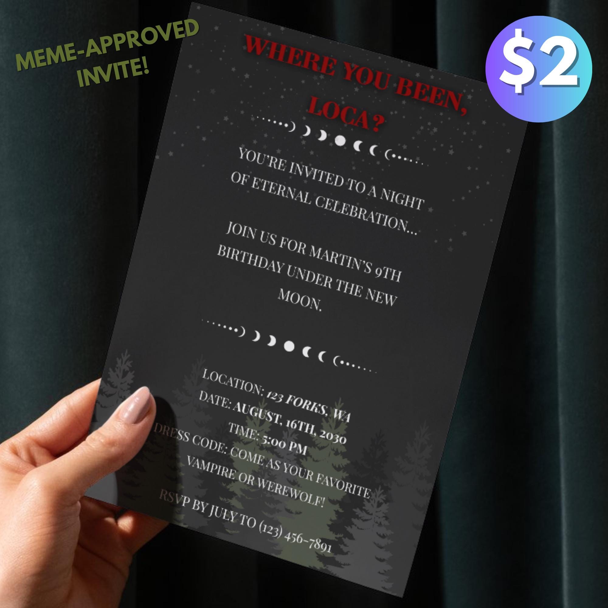 Twilight Birthday Invitation - Team Edward or Team Jacob Printable ...