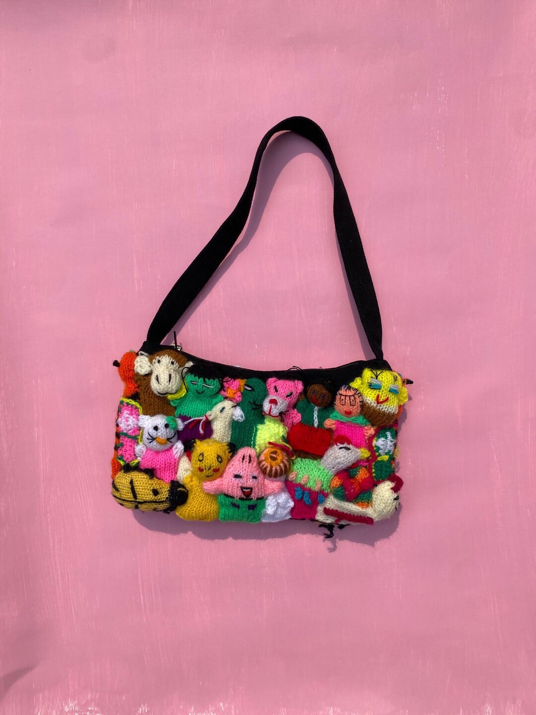 Peruvian Black Finger Puppet Shoulder Bag - Etsy