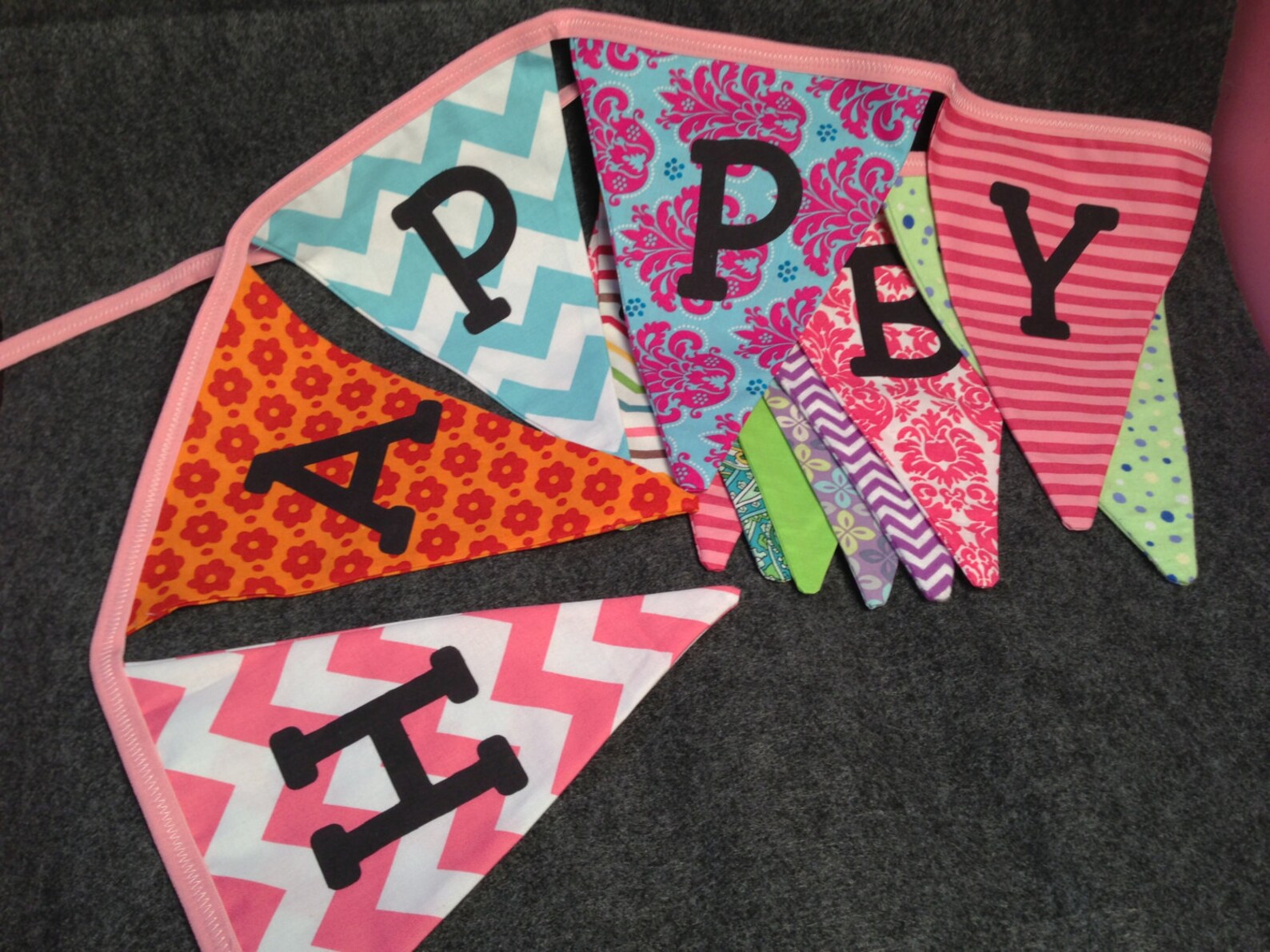 Happy Birthday Party Fabric Banner Reusable, and Semi-custom - Etsy
