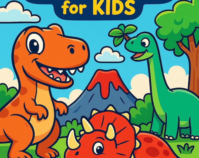 Dinosaur Coloring Book for Kids – 10 Cute Dinosaur Pages + Cover ...