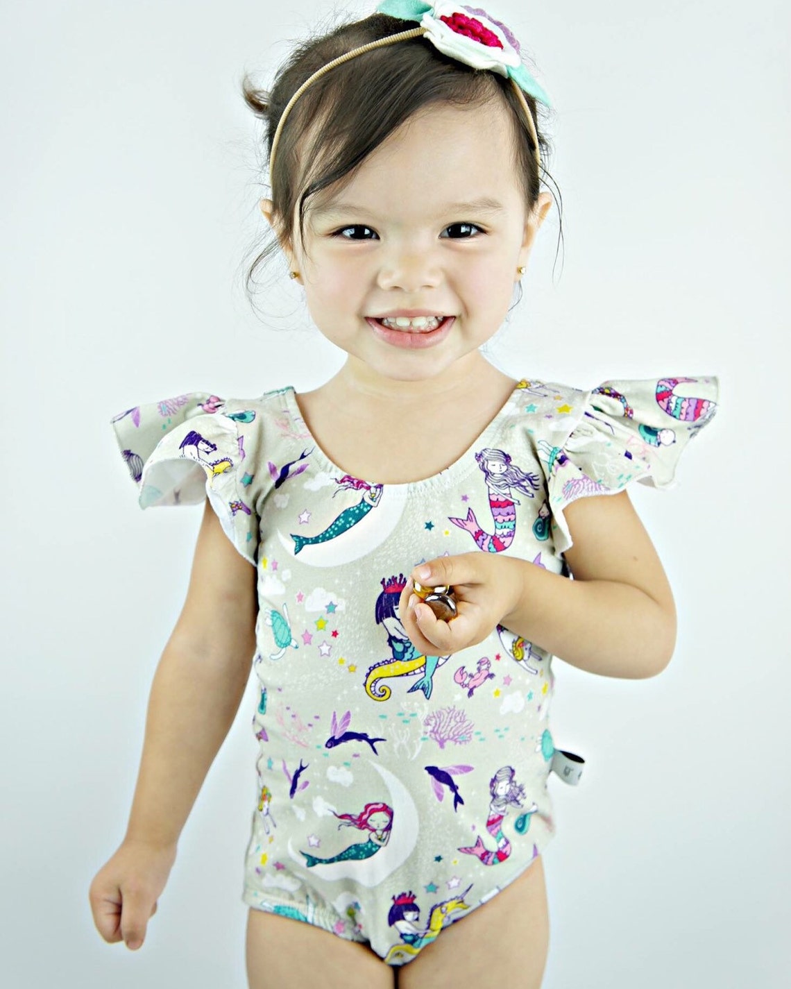 Baby Toddler Girls mermaid Flutter Sleeve Gymnastic Ballet | Etsy