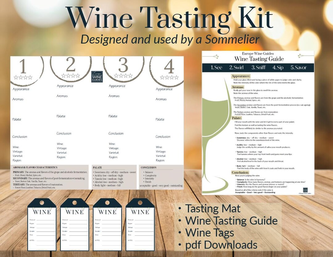 Printable Wine Tasting Kit | DIY Wine Night, Somm-approved (PDF) - Etsy