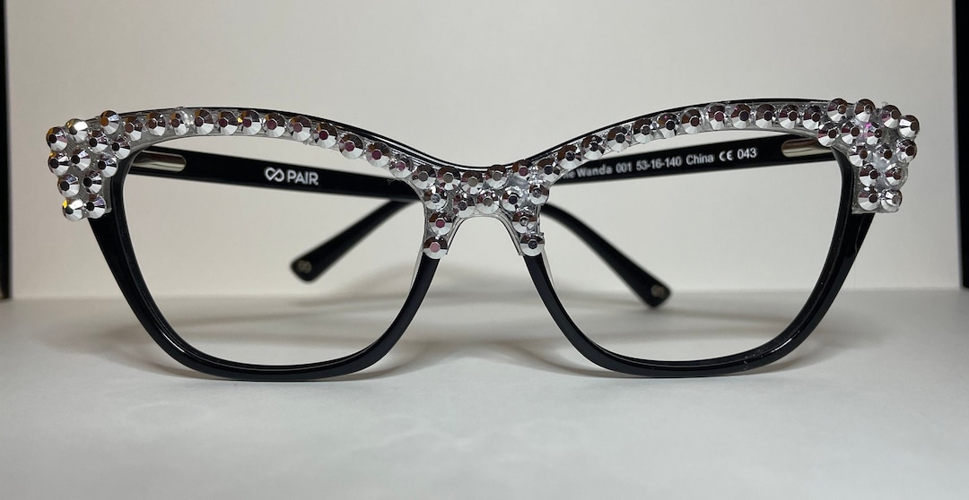 Custom Rhinestone Brow Topper for Pair Eyewear Frames - Magnetized ...