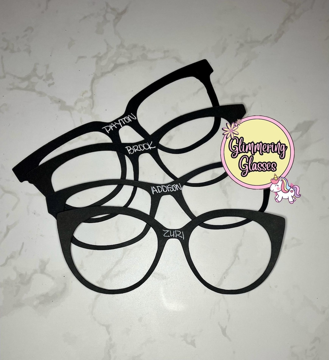 Trackable Pair Eyewear Frame Size Card Stock Cut Outs - Try on Kit for 4 Frame Styles - Glasses ...