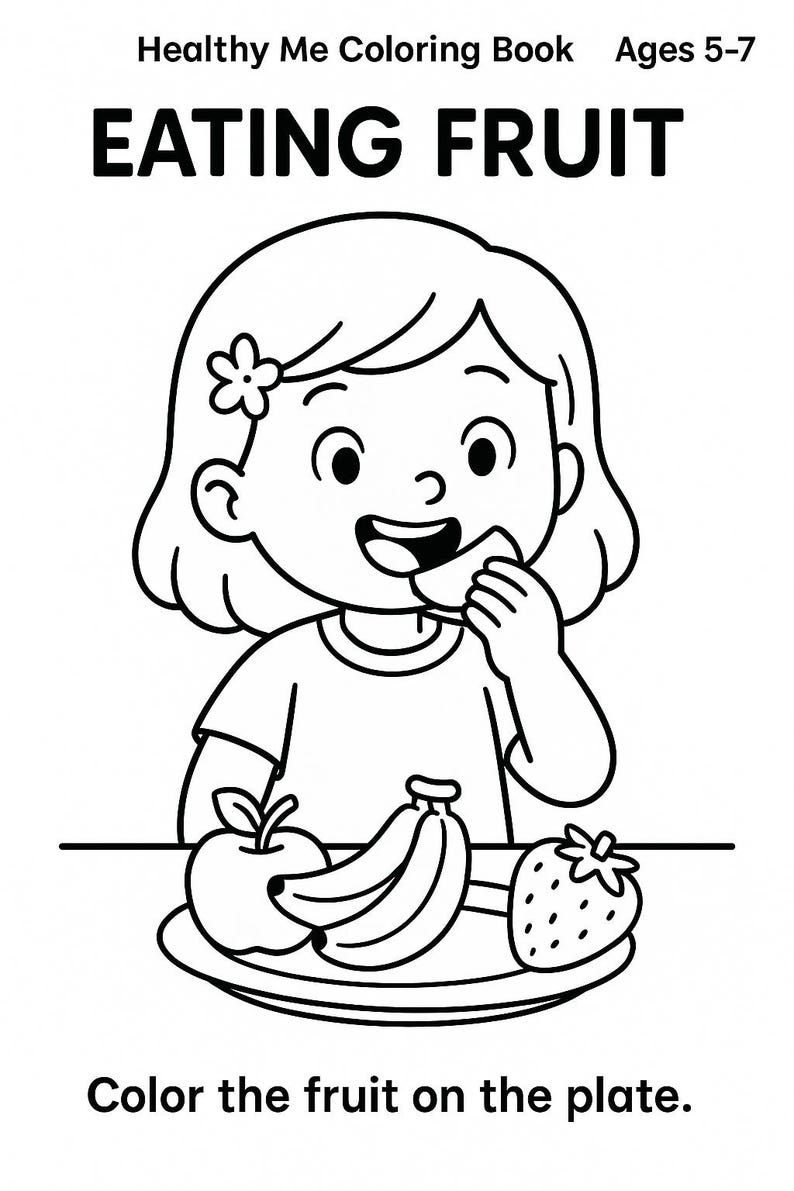 Healthy Me! Printable Coloring Book (ages 5–7) Hygiene, Nutrition ...