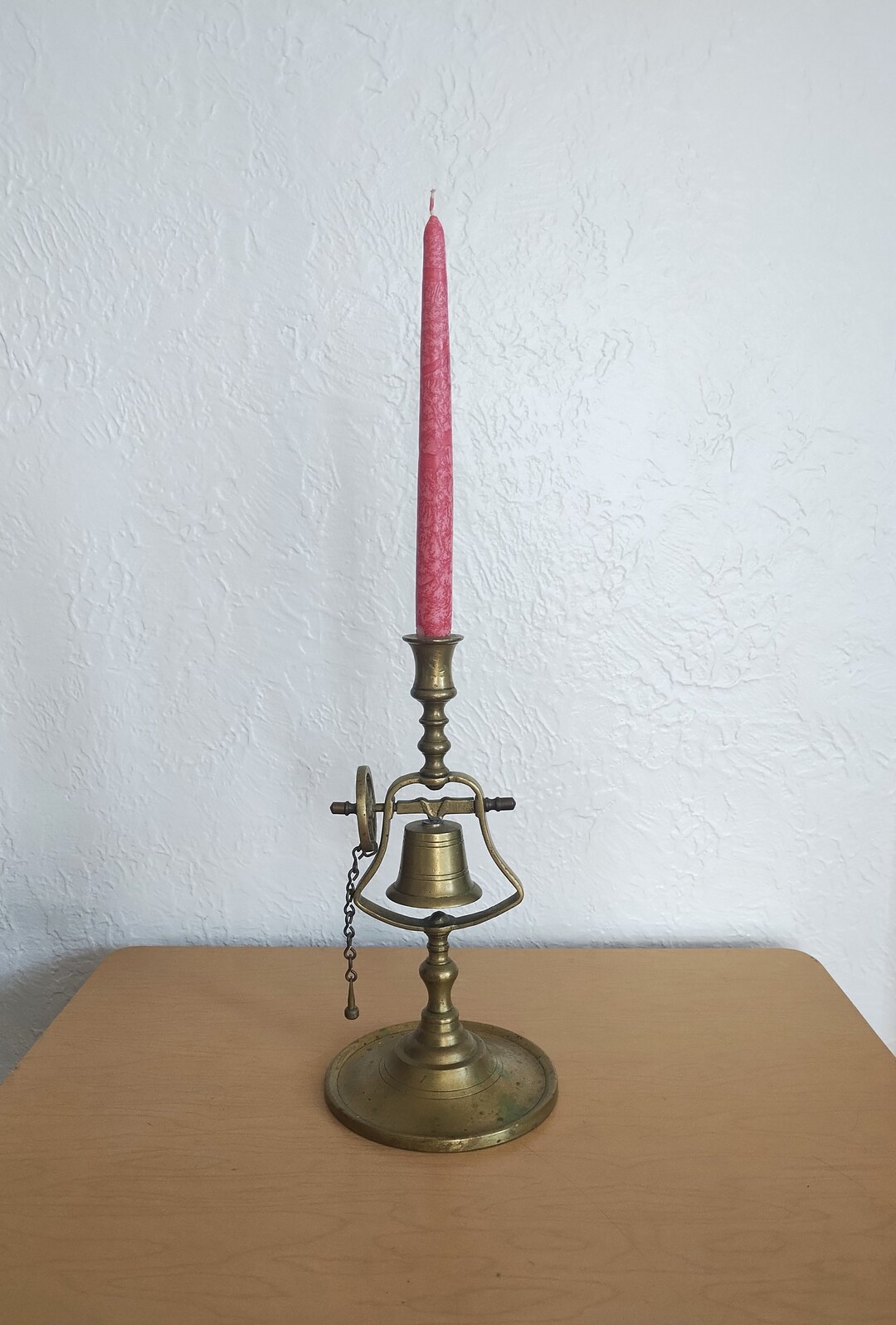 Antique Brass English Tavern Bell Candlestick, 1800s, Pub Bell, Vintage ...